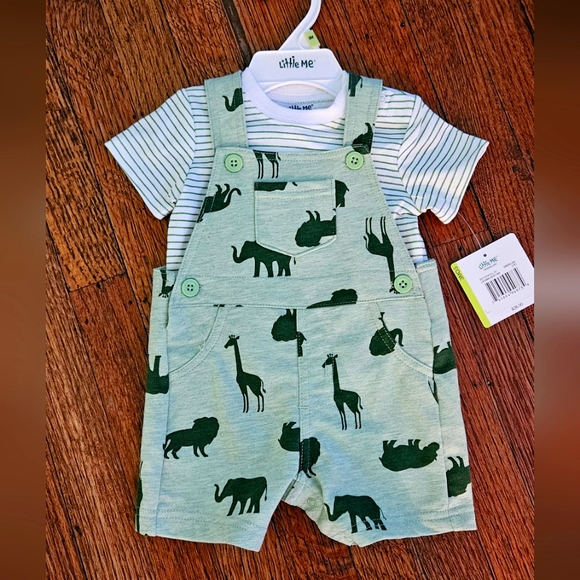 Little Me | Matching Sets | Nwt Little Me Safari Overalls With Matching ...